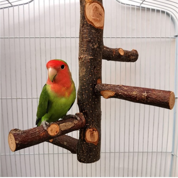 Bird | Natural Wood Bird Toys Parrot Perch Parakeet Stand Platform For ...